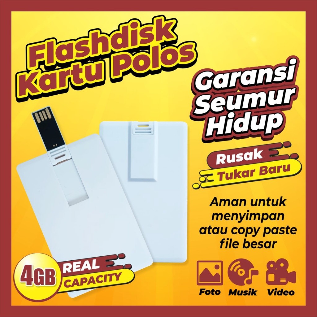 Jual MD Flashdisk Kartu Polos 4GB - USB FD Card 4 GB - Flash Disk Kartu ...