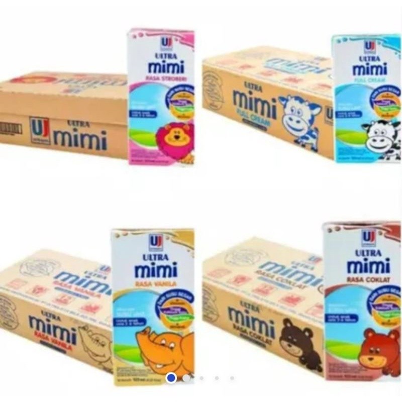 Jual ultra milk Mimi 125ml coklat, strawberry, fullcream | Shopee Indonesia