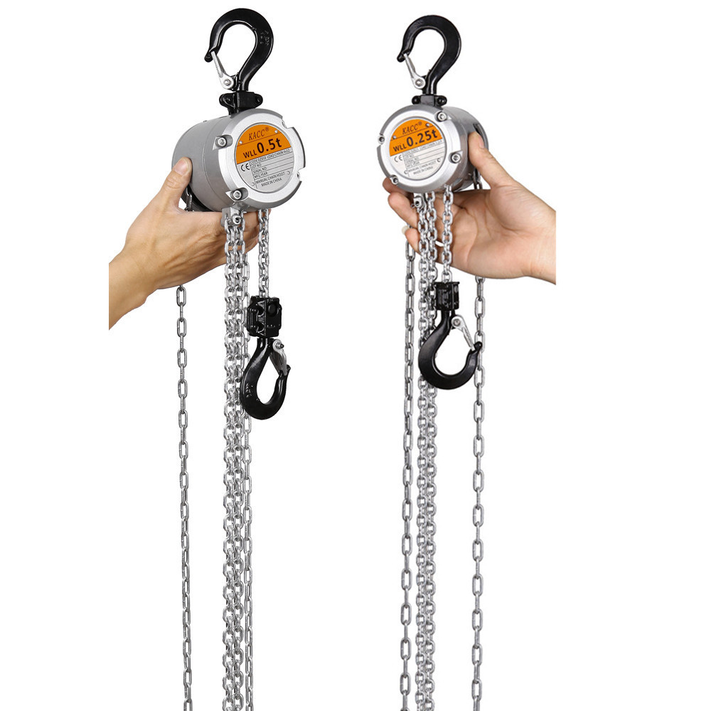 Jual NEW Mini Hand Chain Hoist Hook Mount 0.25/0.5 Ton Capacity 3M Lift ...