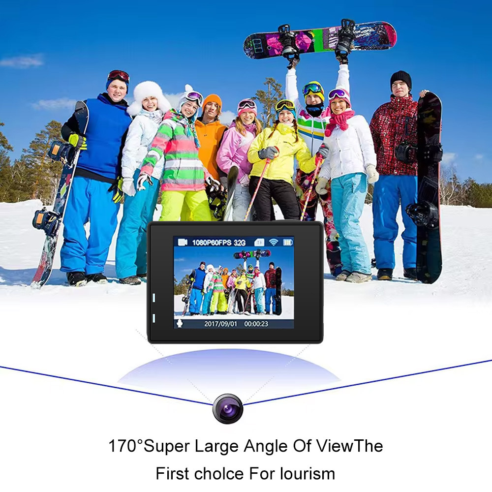 Jual 4K Action Camera A1 Ultra Hd Wifi 12Mp 2" Lcd 30M Waterproof 170D ...