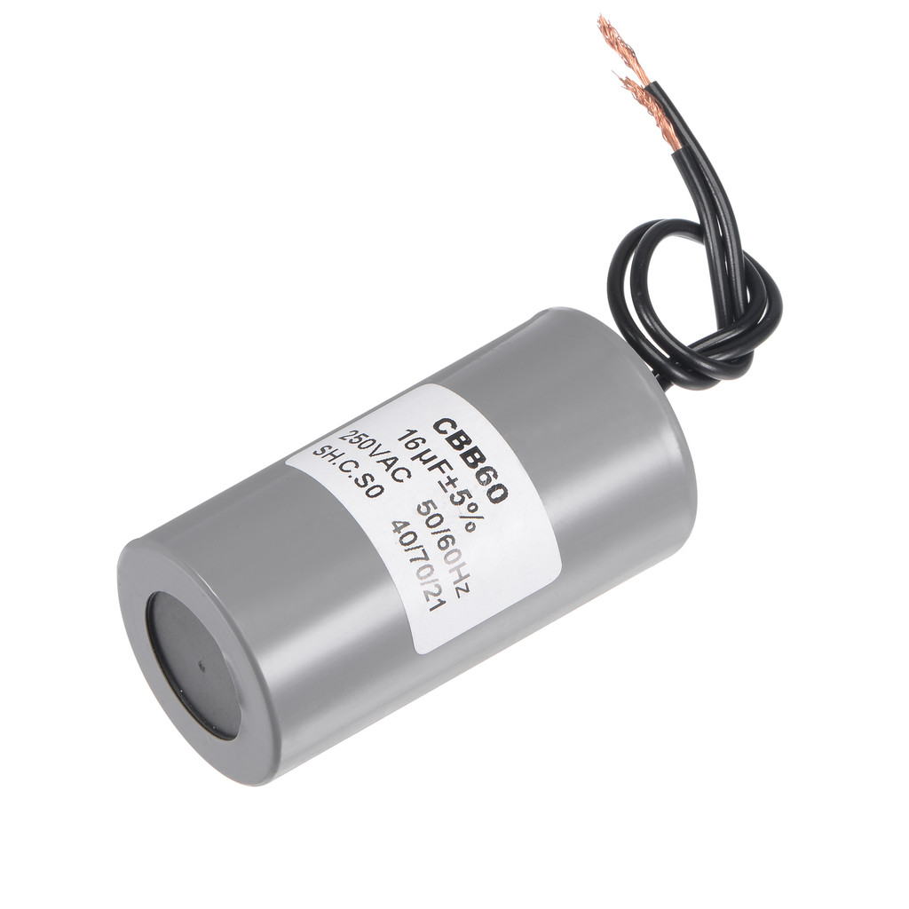 Jual CBB60 Run Capacitor 16uF 250V AC 2 Wires 50/60Hz Cylinder Motor ...