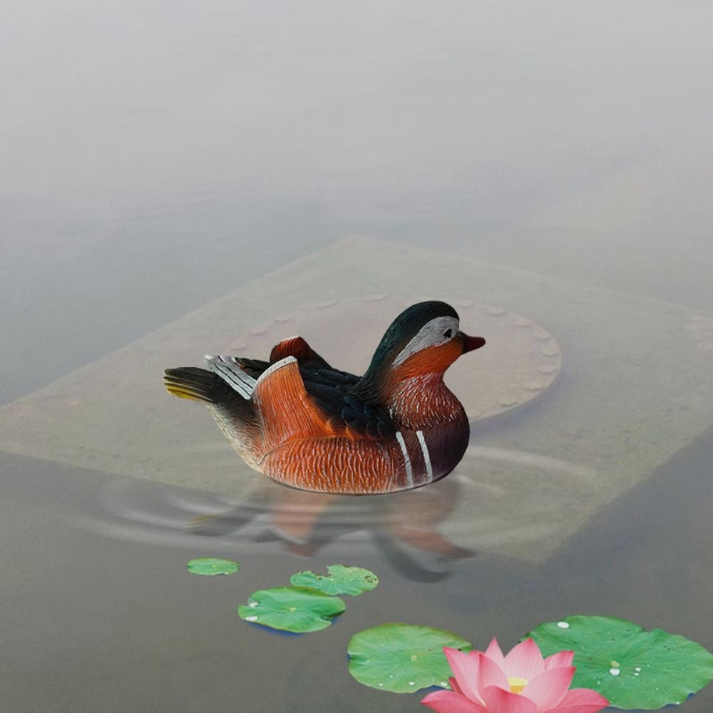 Jual Creative Realistic Mandarin Duck Statue Floating Resin Artificial ...