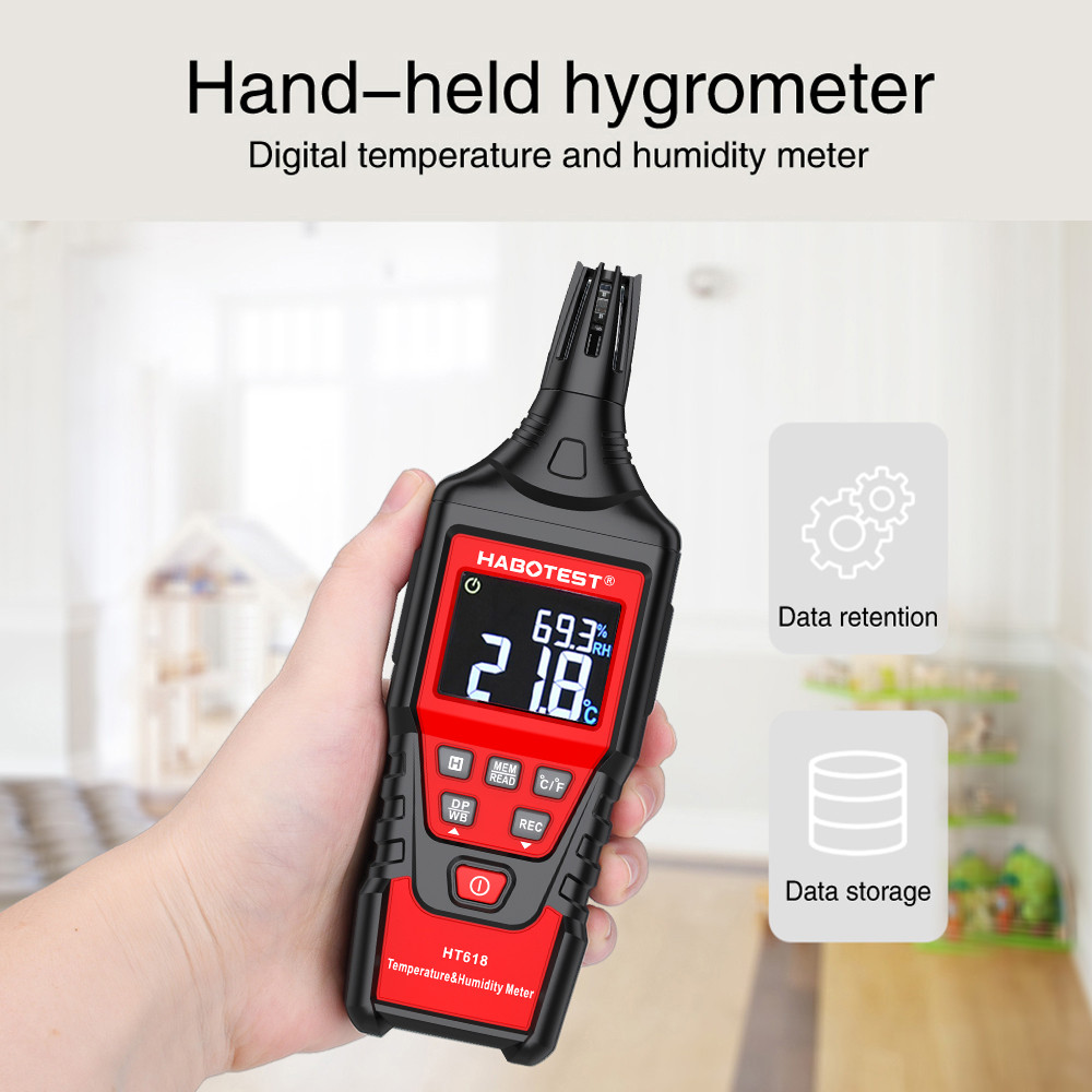 Jual HABOTEST HT618 Digital Psychrometer Thermometer Hygrometer dengan ...
