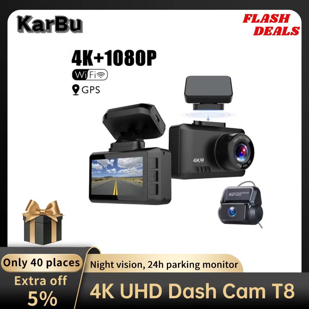 Jual Kamera Dasbor 4K GPS WIFI 24H Monitor Parkir Kamera Dasbor untuk ...