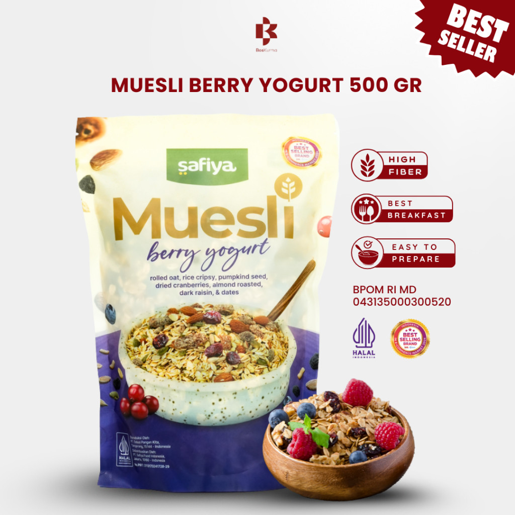 Jual RATU Muesli Berry Yogurt 500 Gram Safiya - Sereal Sarapan Sehat ...