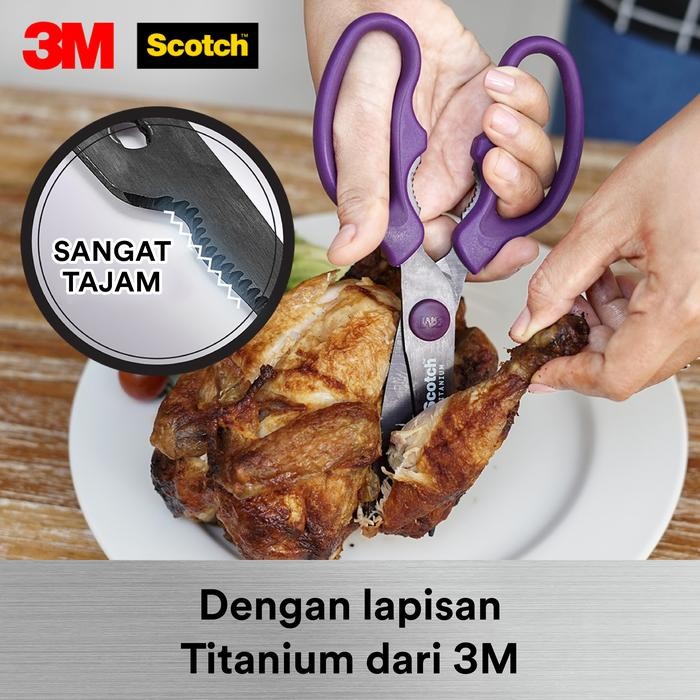 Jual Favorite Scotch 3M Dapur Titanium Kitchen Scissors KS-DT Purple 9 ...