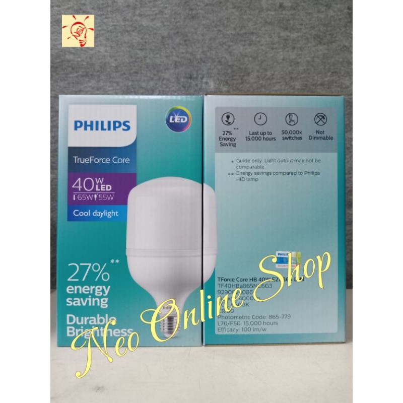 Jual Lampu Led Tforce Trueforce Philips 40 Watt Putih/Cool Daylht (40W 40 W 40Watt) | Shopee ...