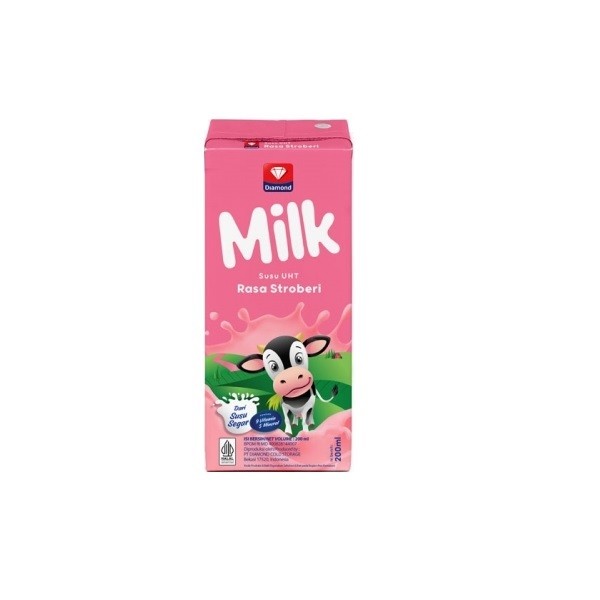 Jual DIAMOND MILK UHT STRAWBERRY 200 ML | Shopee Indonesia