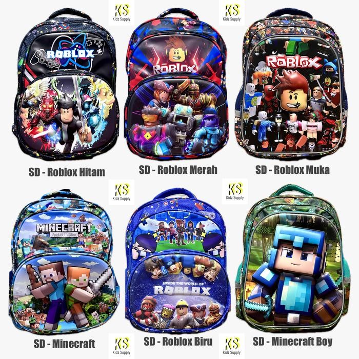 Jual Tas Ransel Tk Sd Gambar Roblox Minecraft Roblok Ransel Sekolah Anak Laki Laki Timbul Import ...