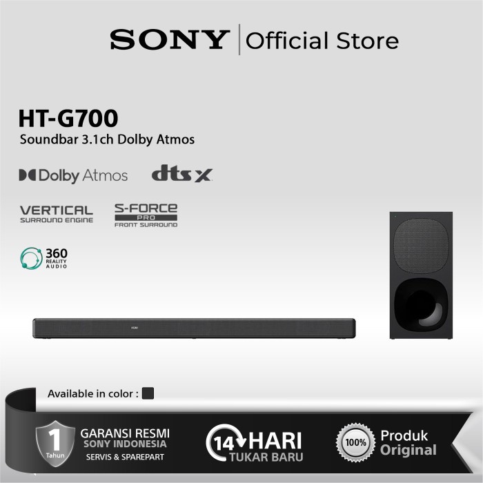 Jual Sony HT-G700 Soundbar with Bluetooth Dolby Atmos | Shopee Indonesia