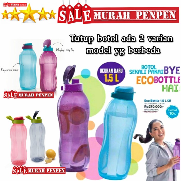 Jual Tupperware ECO BOTTLE 1,5 LITER eco 1.5 L botol 1,5liter botol ...