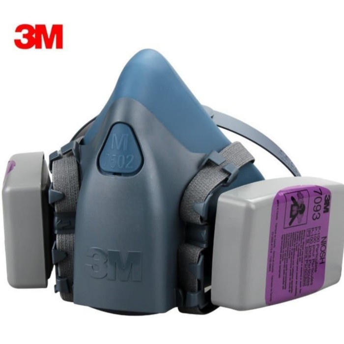 Jual Masker Respirator 3M 7502 + 3M P100 7093 Filter Masker Cartridge | Shopee Indonesia