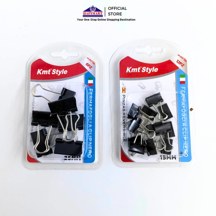 Jual Binder Clip Hitam Klip Penjepit Kertas 15mm 25mm Klip Binder Pack ...