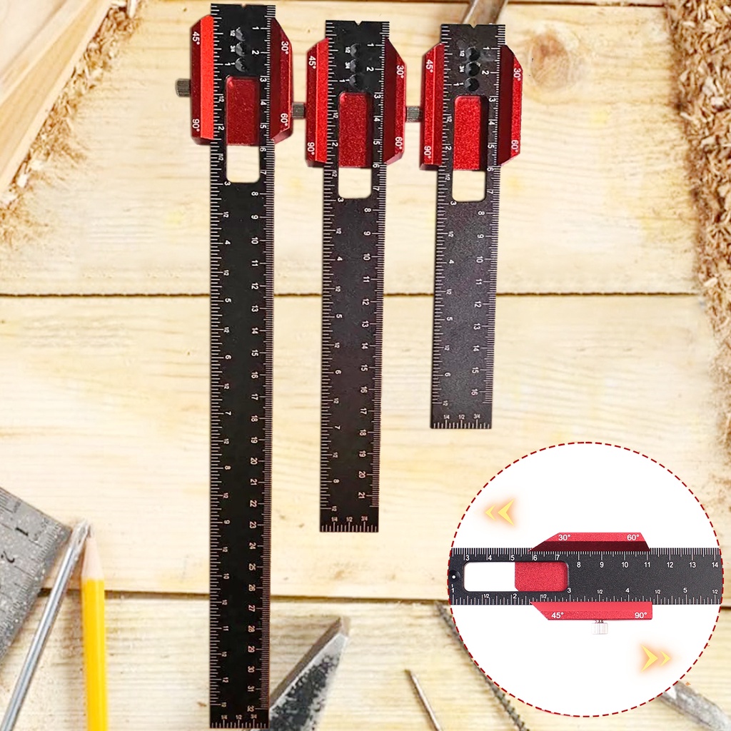 Jual ALLEN Woodworking Precision Pocket Ruler Aluminum Slide Ruler Inch ...