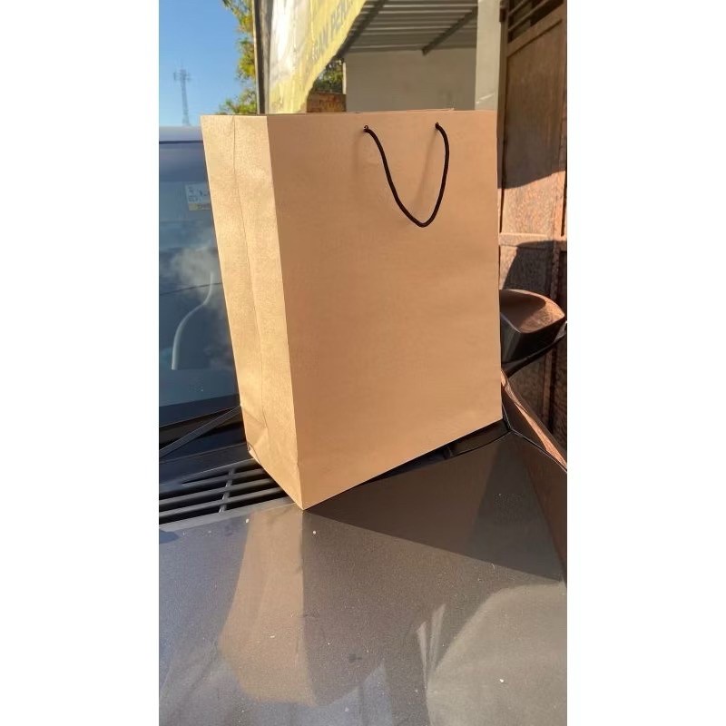 Jual Paper Bag Coklat Polos Ukuran 26x13x33 (Paket 12pcs) |Tas Kertas ...