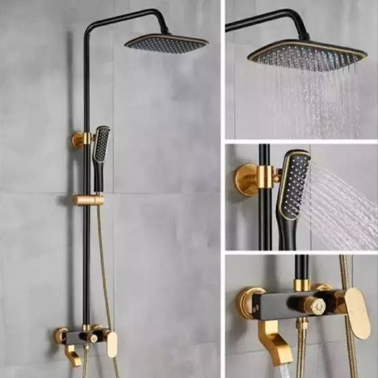 Jual Paloma - Shower Set Panas Dingin Hitam Gold | Shopee Indonesia
