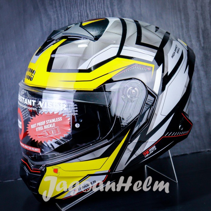 Jual Studds Helm Trooper D2 Black N5 Modular Double Visor | Shopee ...