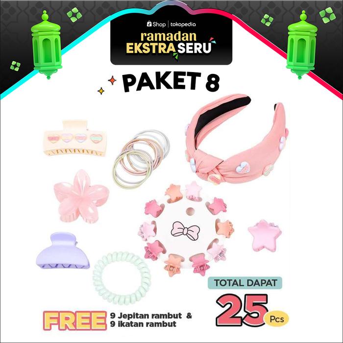 Jual Tiktok CodPaket 8 Jepitan Accessories Rambut Korea Warna ...