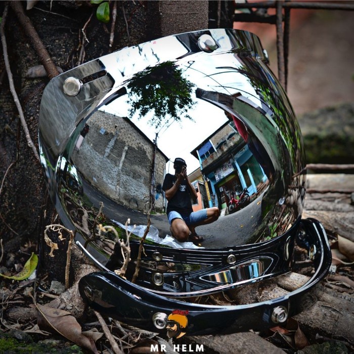Jual Kaca Bogo Merk Snail Chrome ( Retro/ Kaca Helm/ Visor/ Bubble ...