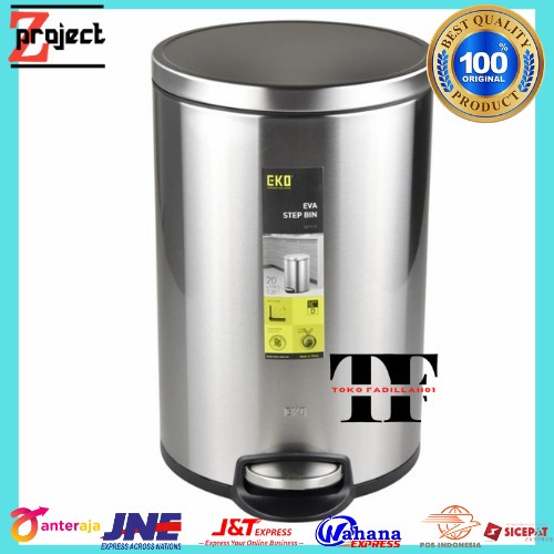 Jual EKO Tempat Sampah Stainless 20 Liter silver / pedal bin EKO 20 Ltr | Shopee Indonesia