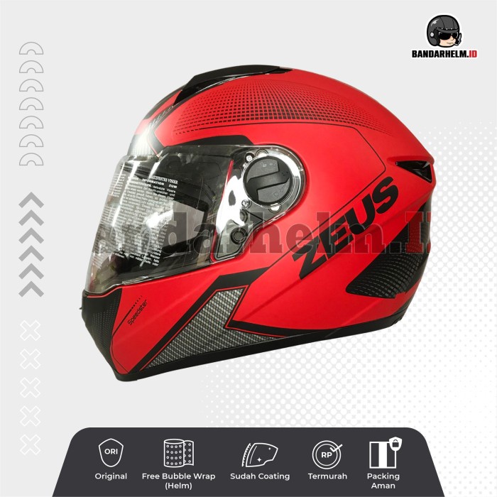 Jual Product Laris Helm Full Face Zeus 811 Fluor Red Al6 Black, Not ...