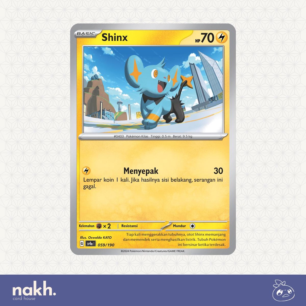 Jual Kartu Pokemon TCG Indonesia Harta Berkilau ex sv4a 059/190 Shinx | Shopee Indonesia