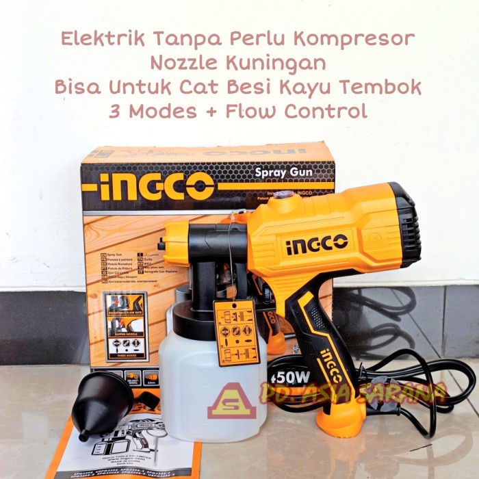 Jual Paint Spray Gun Listrik Cat Besi Tembok INGCO SPG3508 Sprayer ...