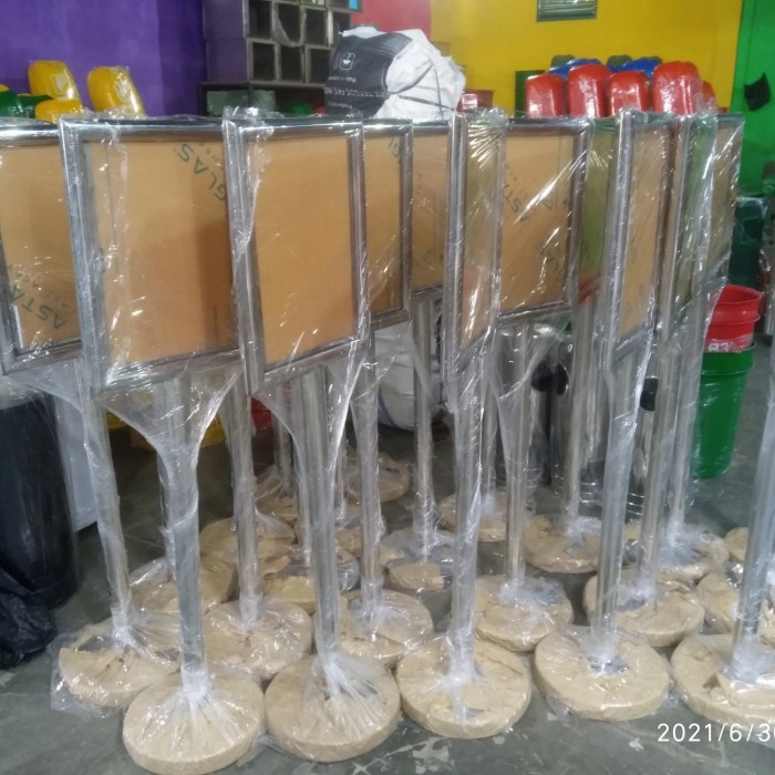 Jual standing display poster A3/display stainless/tiang portable bahan ...