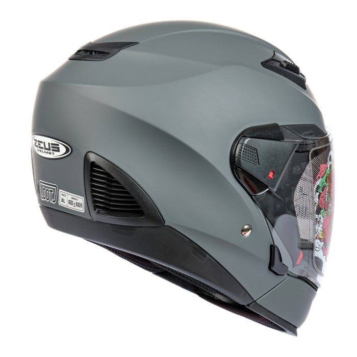Jual ZEUS 611C MATT GREY MODULAR 2 IN 1 BISA JADI FULLFACE DAN HALFFACE ...