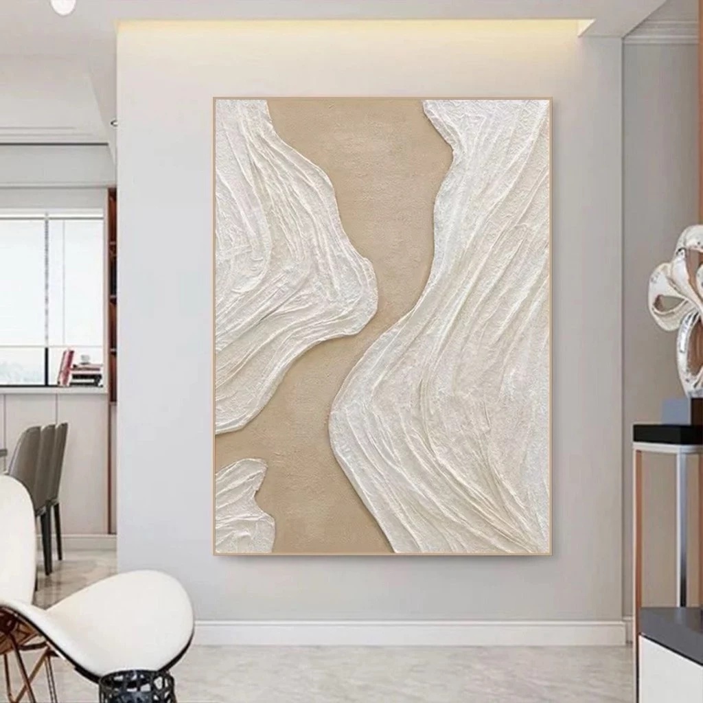 Jual Lukisan Dinding Abstrak Pantai Tekstur Timbul Tebal Modern art ...