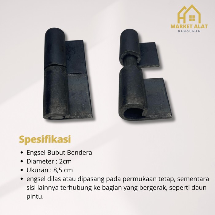 Jual TERLARIS! Engsel Bubut Bendera Panjang 8.5 cm 10 cm / Engsel Pintu ...