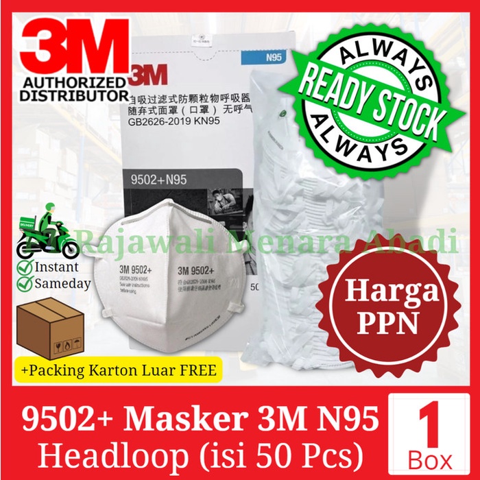 Jual 3M Masker 9502+ Particulate Respirator N95 (1 Box Isi 50 Pcs) | Shopee Indonesia