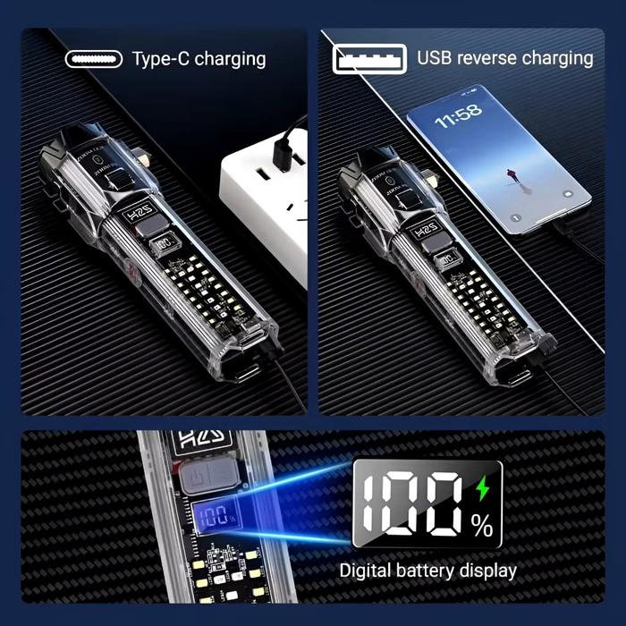 Jual Senter Safety 10 In 1 LED Laser 60w Cas Roll Zoom In Out Hammer ...