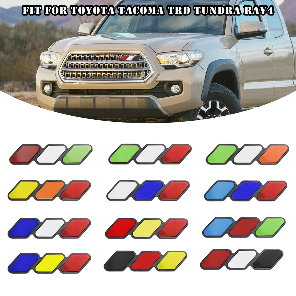 Jual Areyourshop Car Tri-Color Grille Badge Emblem for Toyota Tacoma ...