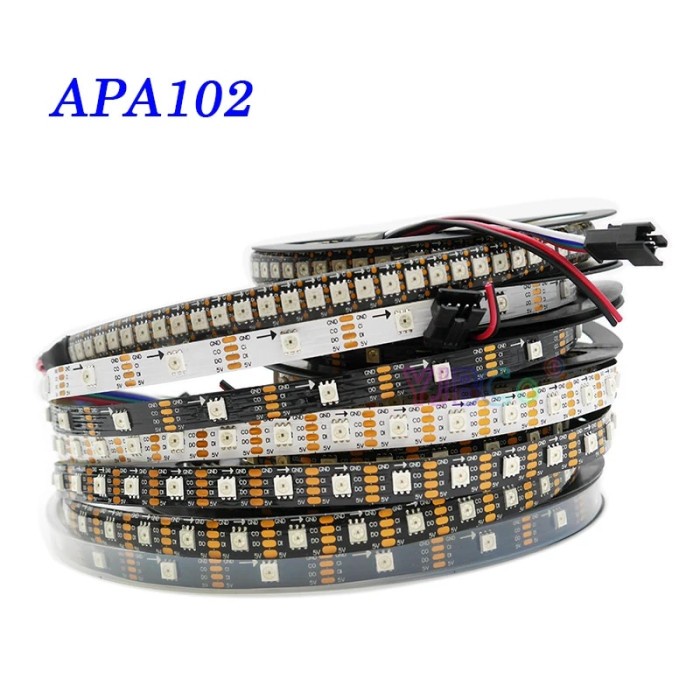 Jual 5V APA102 LED Strip 5050 RGB pixels Addressable DATA and CLOCK ...