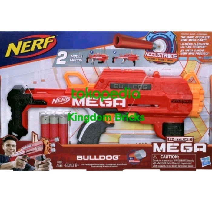 Jual NERF Accustrike MEGA Bulldog Blaster ( 2 mode - include 6 bullets ...