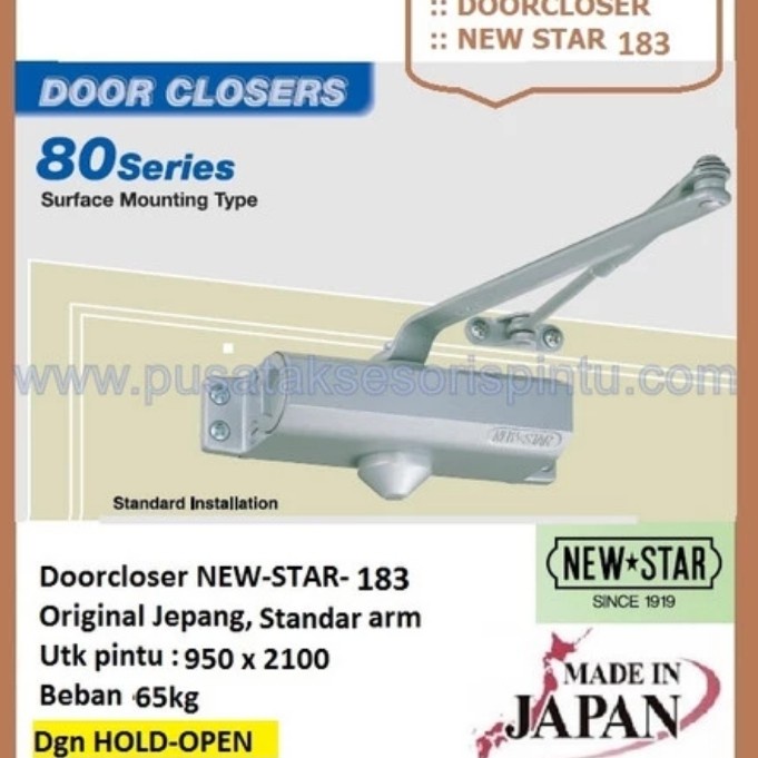 Jual DOOR CLOSER NEWSTAR 183 HOLD-OPEN SILVER NEW-STAR ASLI JAPAN ...