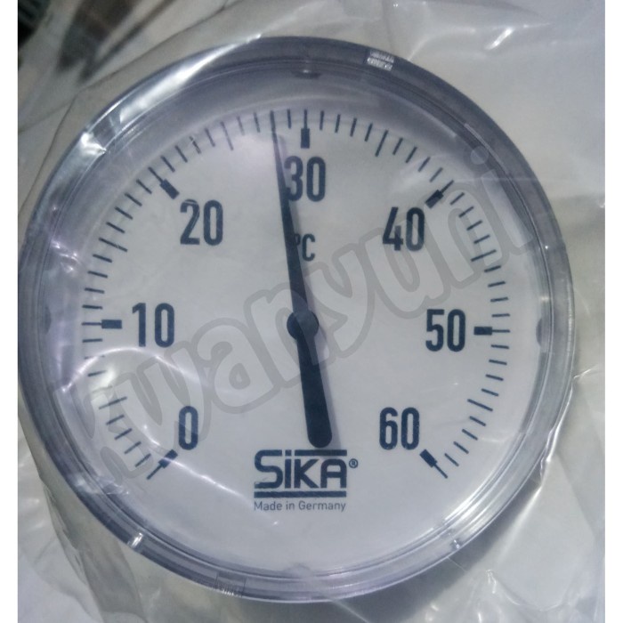Jual Thermometer Bimetal SIKA Z670 Dial 4 inch kaki 63mm Back entry ...
