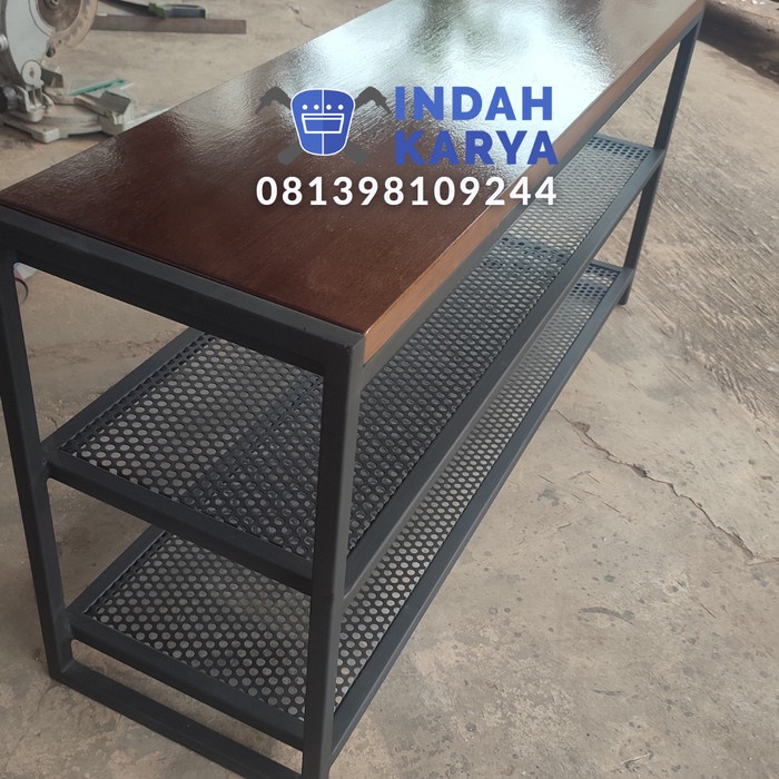 Jual TOP SHOE BENCH SHOE STORAGE RAK SEPATU BESI KOMBINASI KAYU SOLID ...