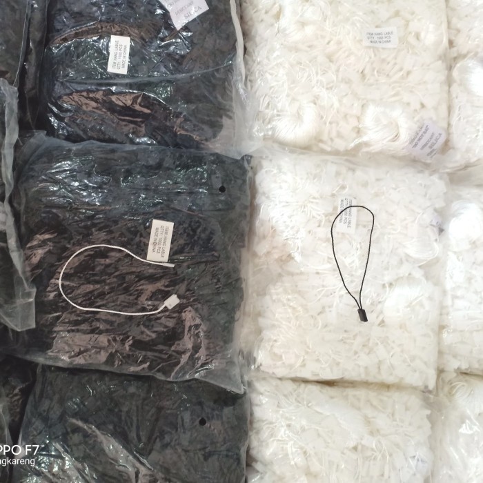 Jual String Pin Benang / Lock Pin Tali / Tali Hang Tag (Hitam & Putih ...