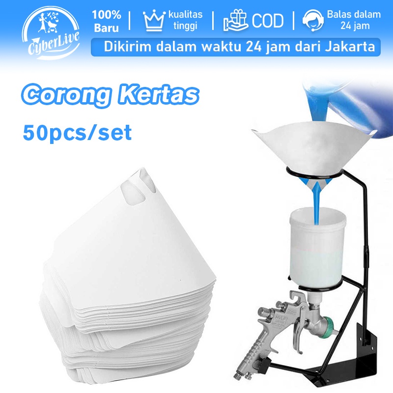 Jual 50pcs Mesh Kertas Saringan Cat Filter Corong / Nylon Paper Paint Filter Strainer 100u ...