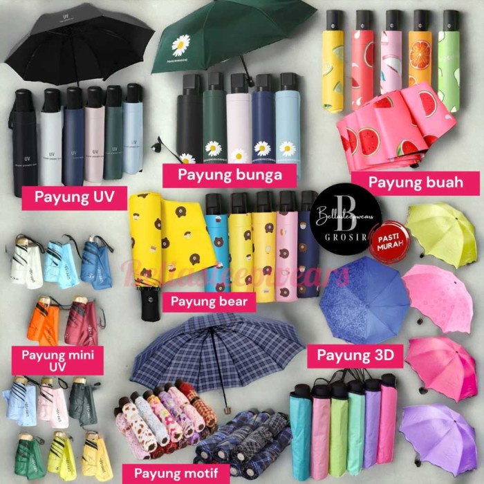 Jual [BestSeller] BELLA PAYUNG LIPAT AJAIB UV 3D BEAR BUAH UV BUNGA 4 DIMENSI MAGIC UMBRELLA ...