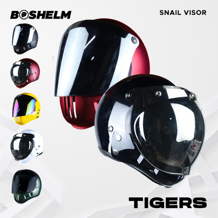 Jual OTOmO- Helm Cakil Modular Tigers Snail Visor Flat/Cembung Helm ...