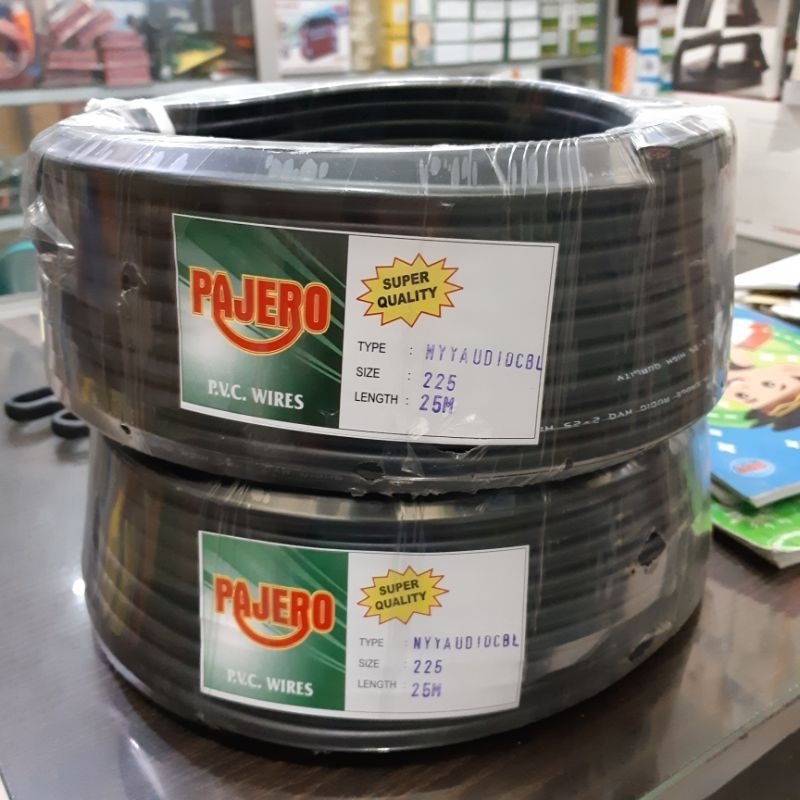 Jual Kabel listrik PAJERO 2X2,5 25 Meter Hitam Kabel isi 2 serabut ...