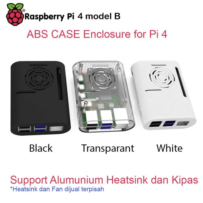 Jual ABS Case Box Enclosure untuk Raspberry Pi 4 Casing Capsule Support ...