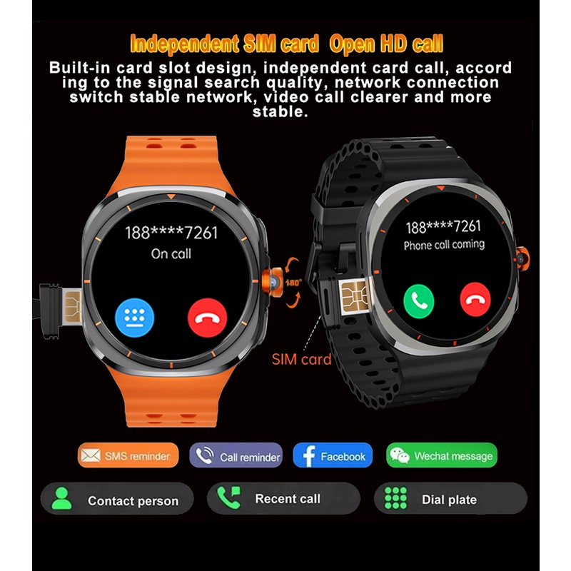 Jual Full Netcom Watch 7 Ultra Smart Watch Men Hd Video Call Smartwatch 4G/5G Sim Card Gps Map ...