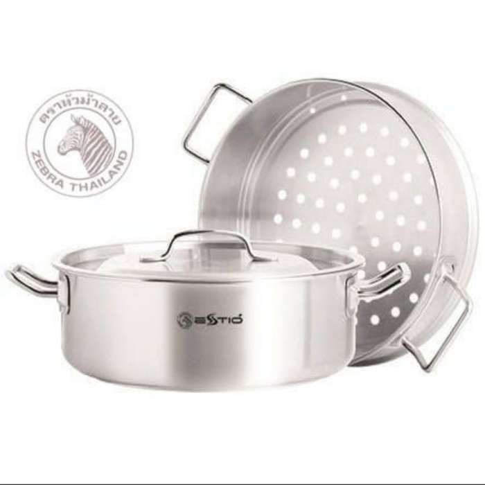 Jual Zebra Functional Pot 28x10Cm W/steamer (171302) / Panci Stainless ...