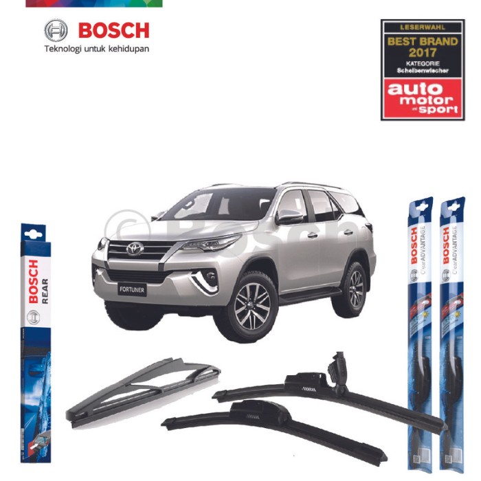 Jual JAYAmart- Wiper Mobil Frameless Toyota Fortuner 2016 - On Depan Belakang Bosch | Shopee ...