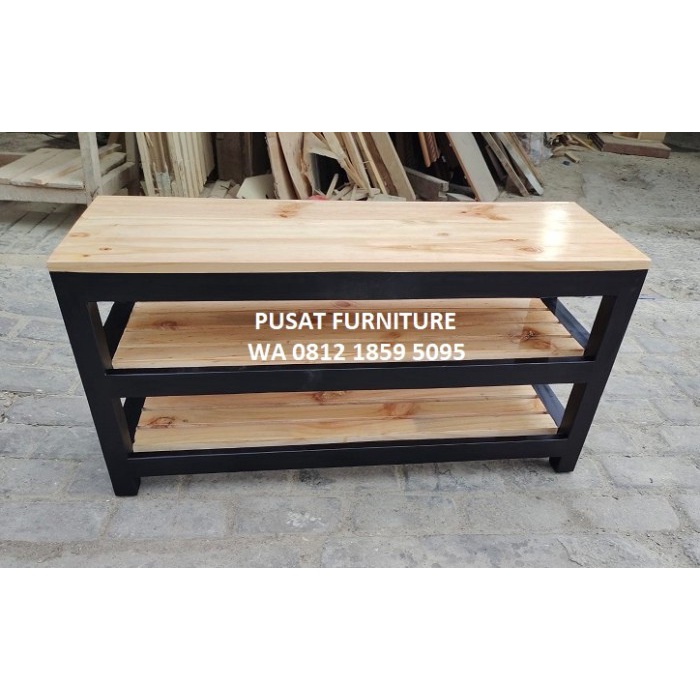 Jual Rak Bangku Sepatu 60X30X45Cm Dicat Warna Hitam Ready | Shopee ...