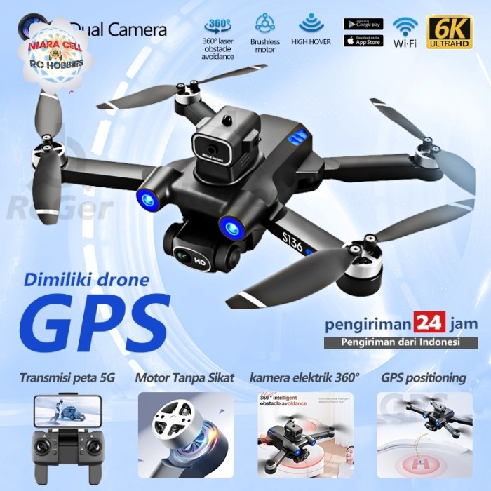 Jual Product Laris Drone Gps S132 Dual Kamera 4K Optical Flow Bisa Rth ...